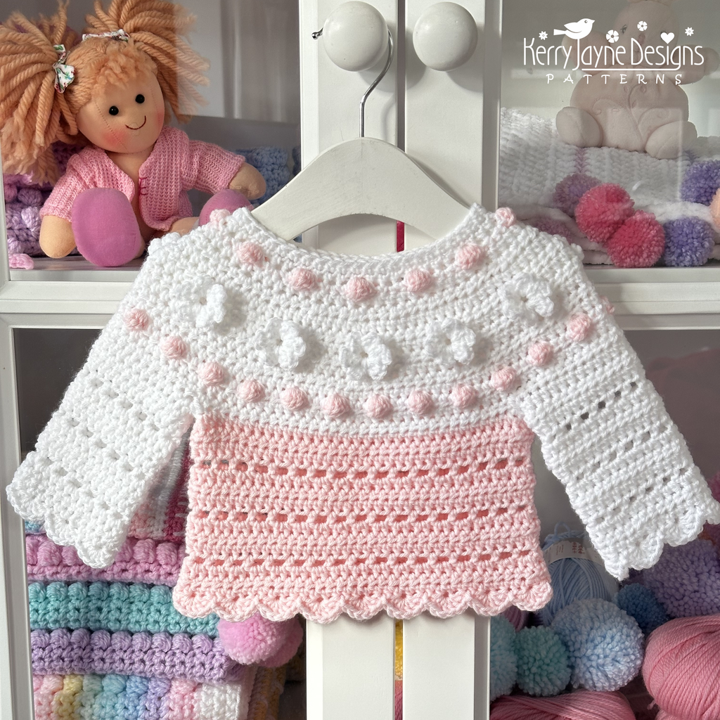 Daisy Jumper Crochet Pattern USA – Kerry Jayne Designs Ltd