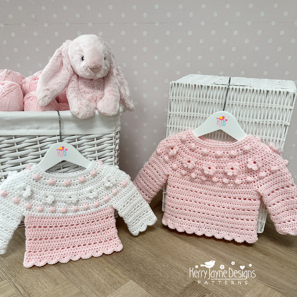 Daisy Jumper Crochet Pattern USA – Kerry Jayne Designs Ltd