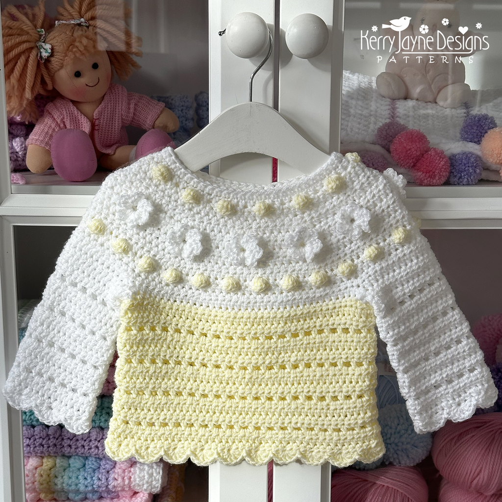 Daisy Jumper Crochet Pattern USA – Kerry Jayne Designs Ltd