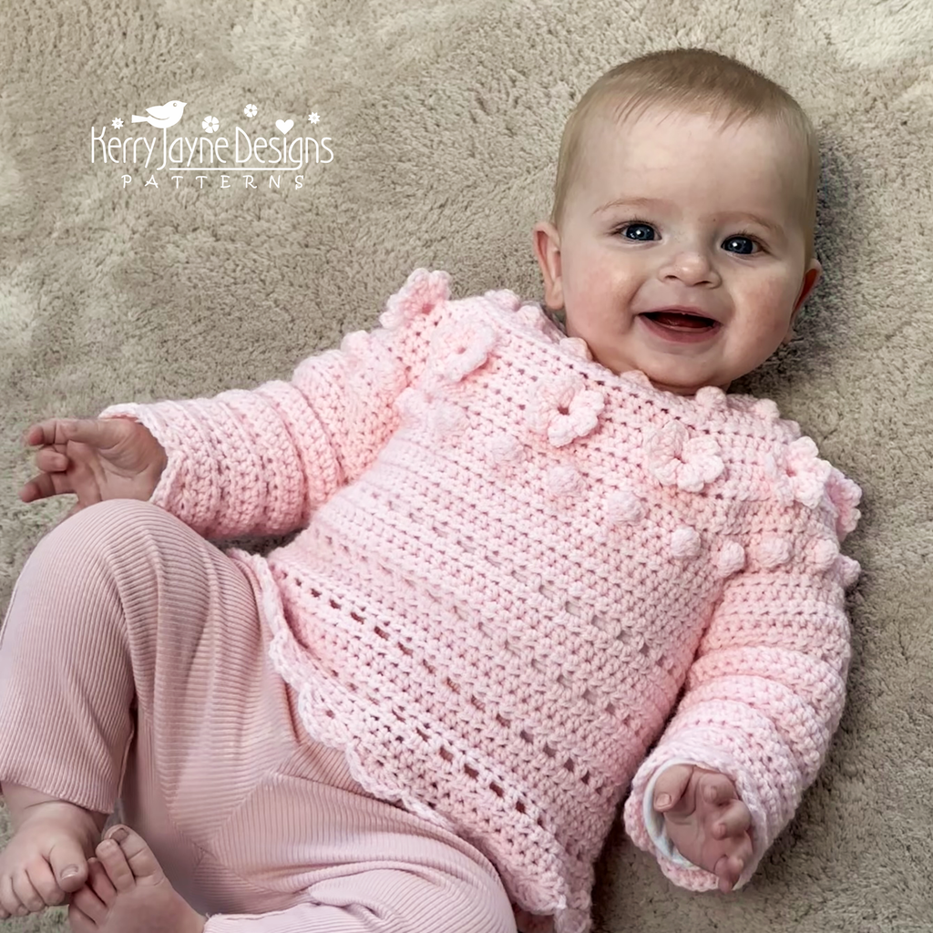 Daisy Jumper Crochet Pattern USA – Kerry Jayne Designs Ltd