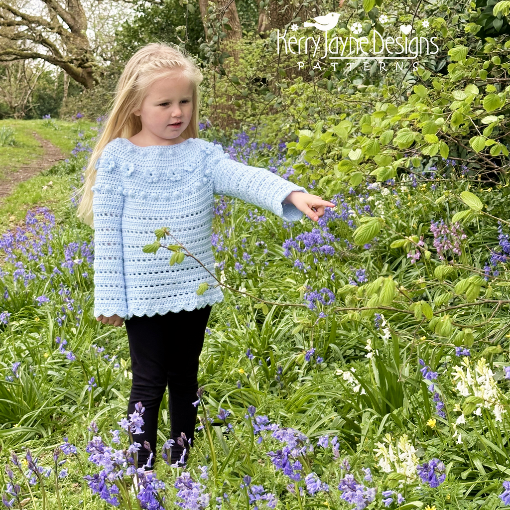 Daisy Jumper Crochet Pattern USA – Kerry Jayne Designs Ltd