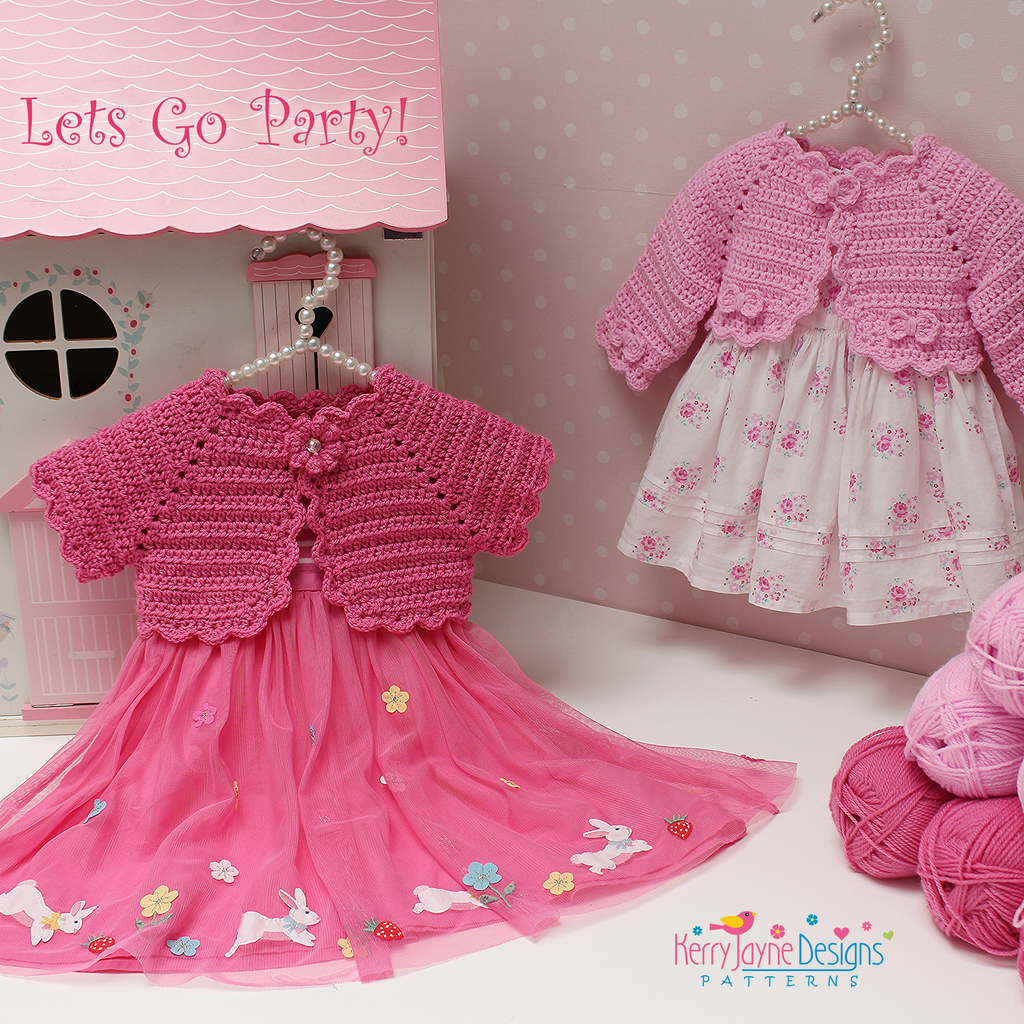 Lets Go Party Shrug Crochet Pattern UK – Kerry Jayne Designs Ltd