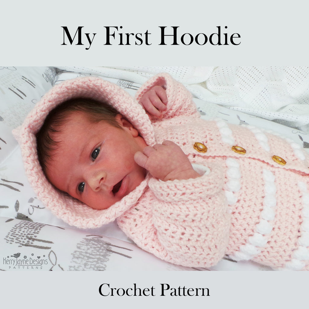 My First Hoodie Crochet Pattern USA – Kerry Jayne Designs Ltd