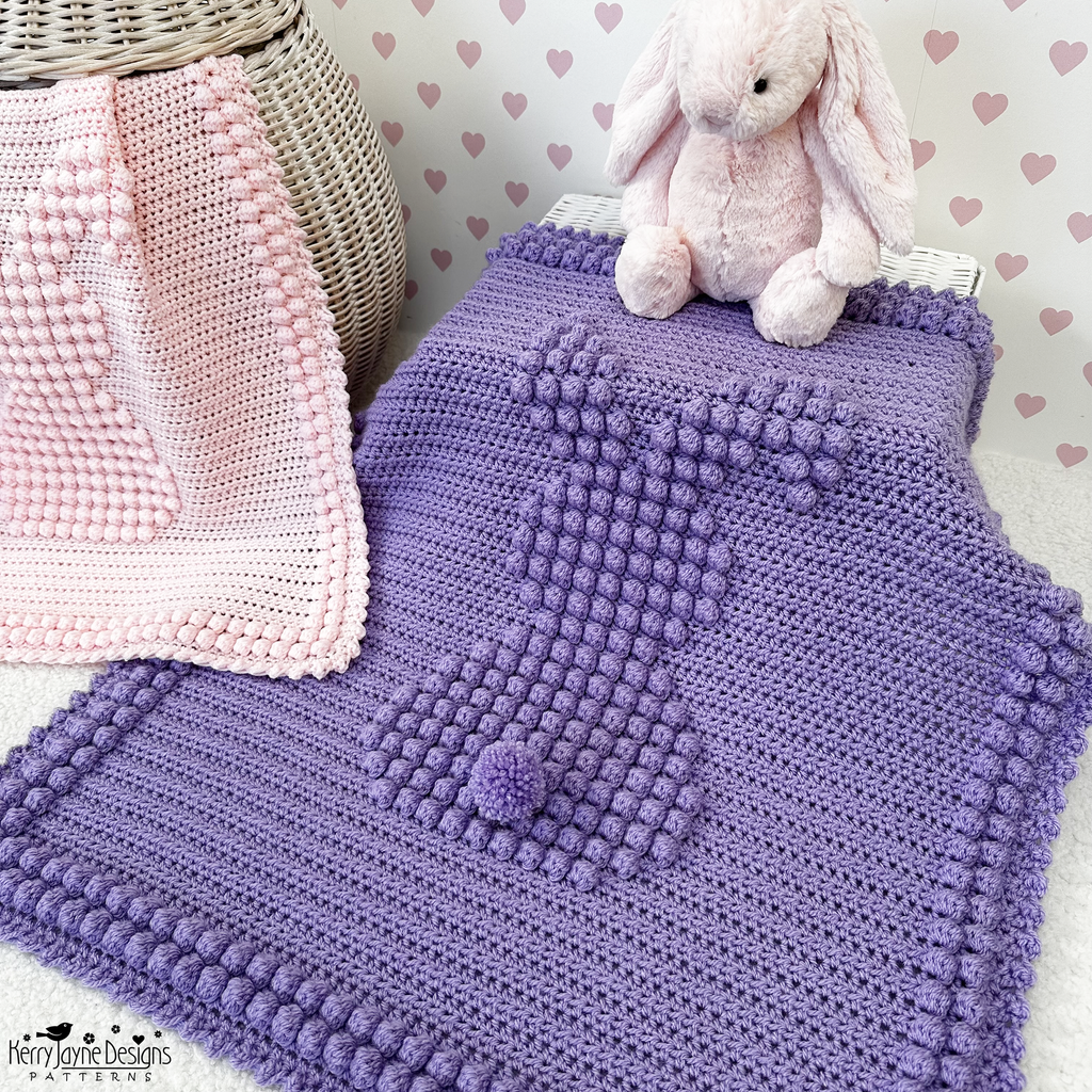 One Little Bunny Blanket Crochet Pattern USA – Kerry Jayne Designs Ltd