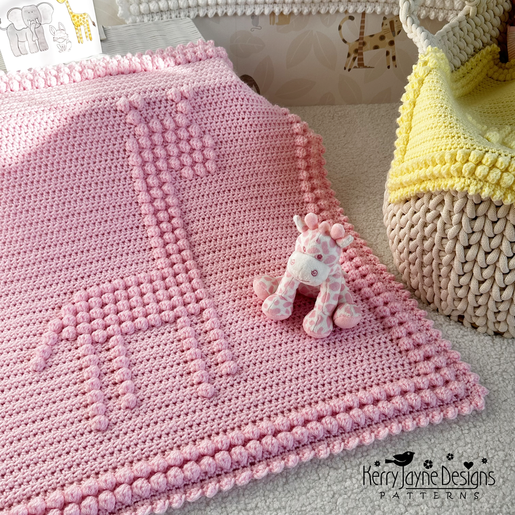 One Little Giraffe Blanket Crochet Pattern USA – Kerry Jayne Designs Ltd