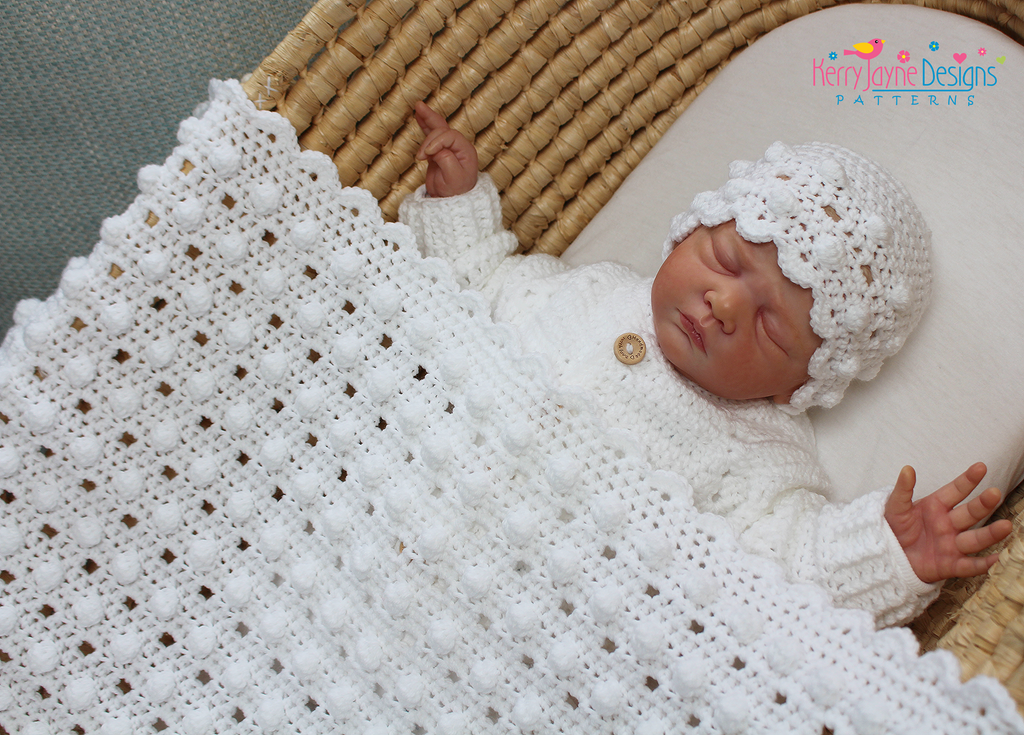 Peek-a-Boo Bobble Blanket and Hat Crochet Pattern UK – Kerry Jayne ...