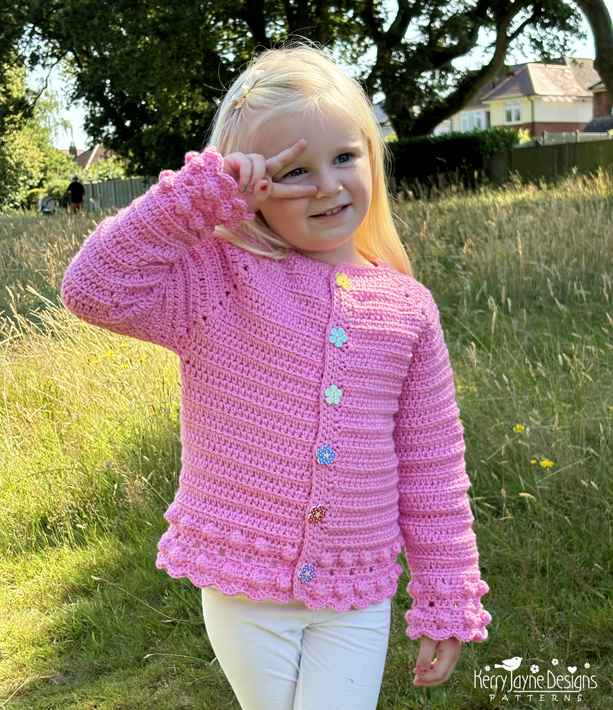 PEEK-A-BOO CARDIGAN CROCHET PATTERN UK – Kerry Jayne Designs Ltd