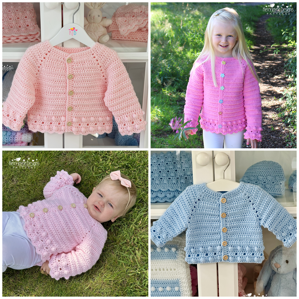 PEEK-A-BOO CARDIGAN CROCHET PATTERN USA – Kerry Jayne Designs Ltd