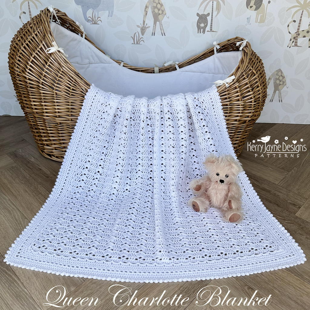 Queen Charlotte Blanket and Bonnet Crochet Pattern UK – Kerry Jayne ...