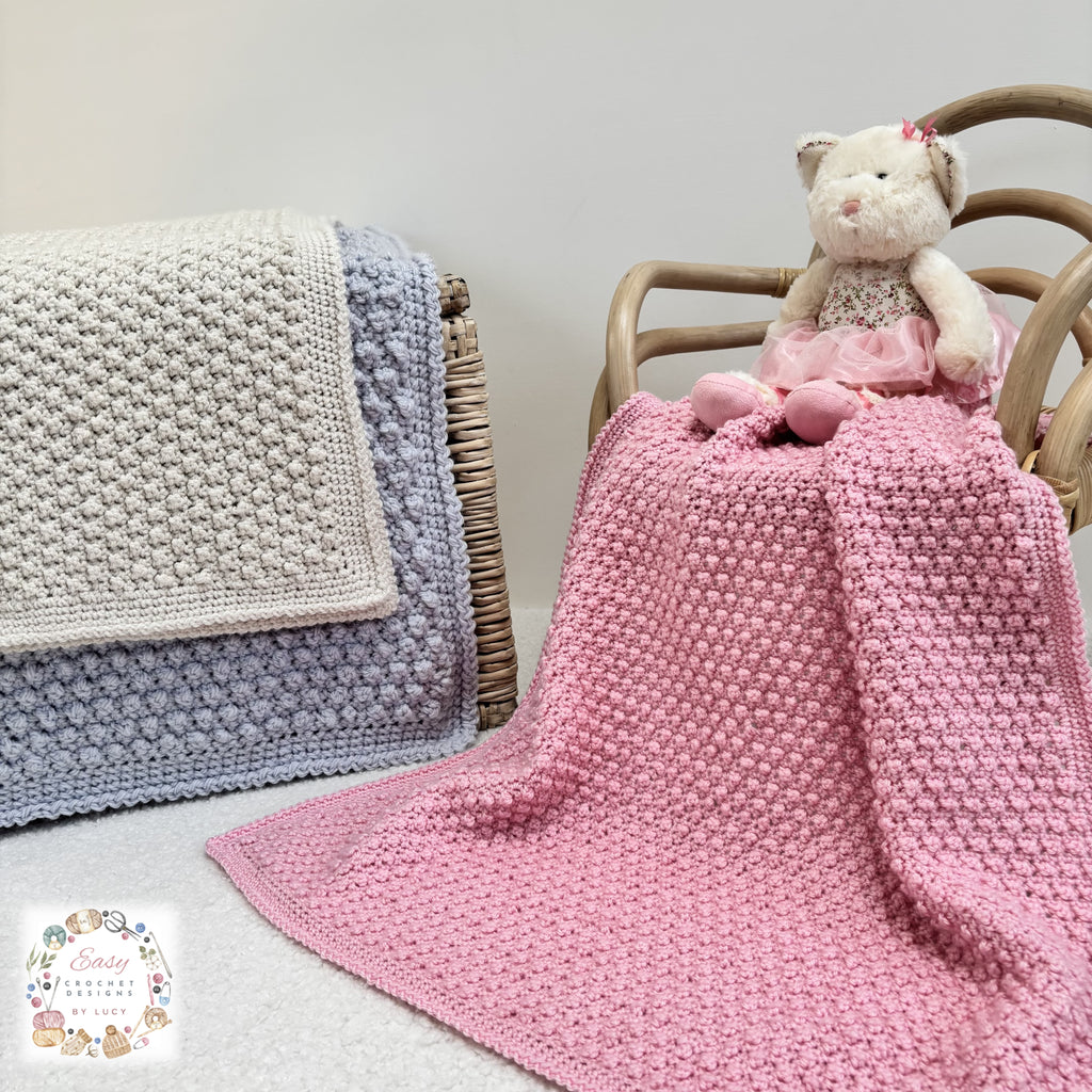 BERRY BOBBLES BLANKET CROCHET PATTERN USA – Kerry Jayne Designs Ltd