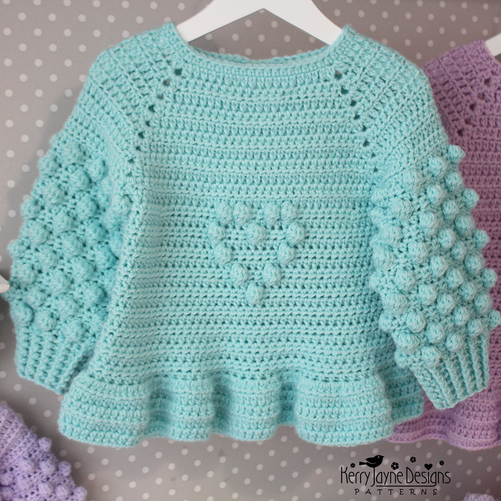 Bobble Love Jumper Crochet Pattern UK – Kerry Jayne Designs Ltd