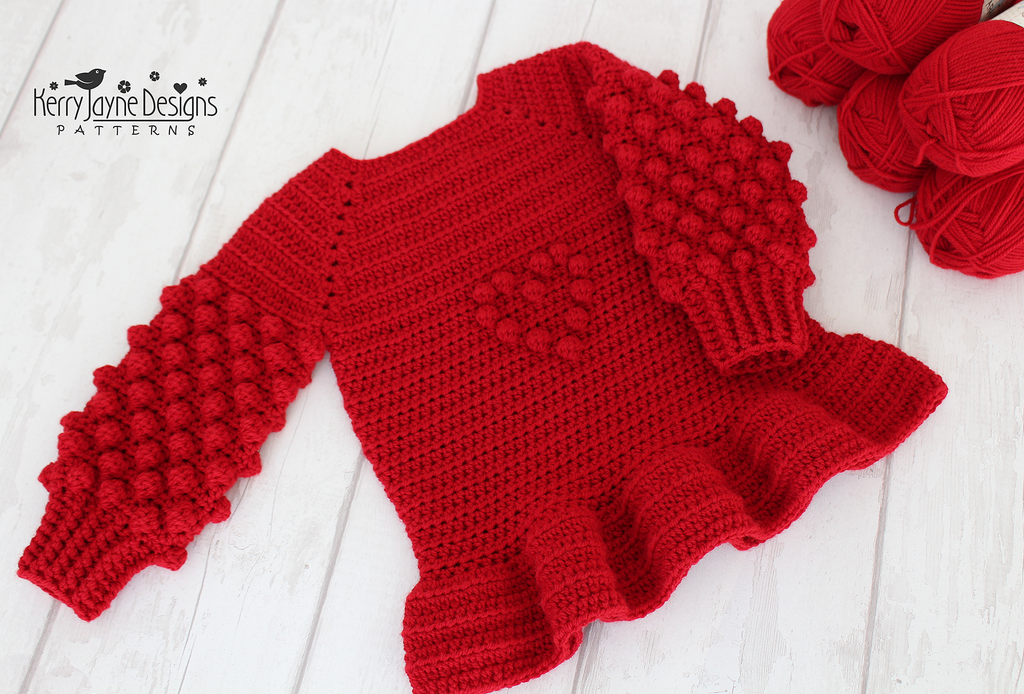 Bobble Love Jumper Crochet Pattern UK – Kerry Jayne Designs Ltd