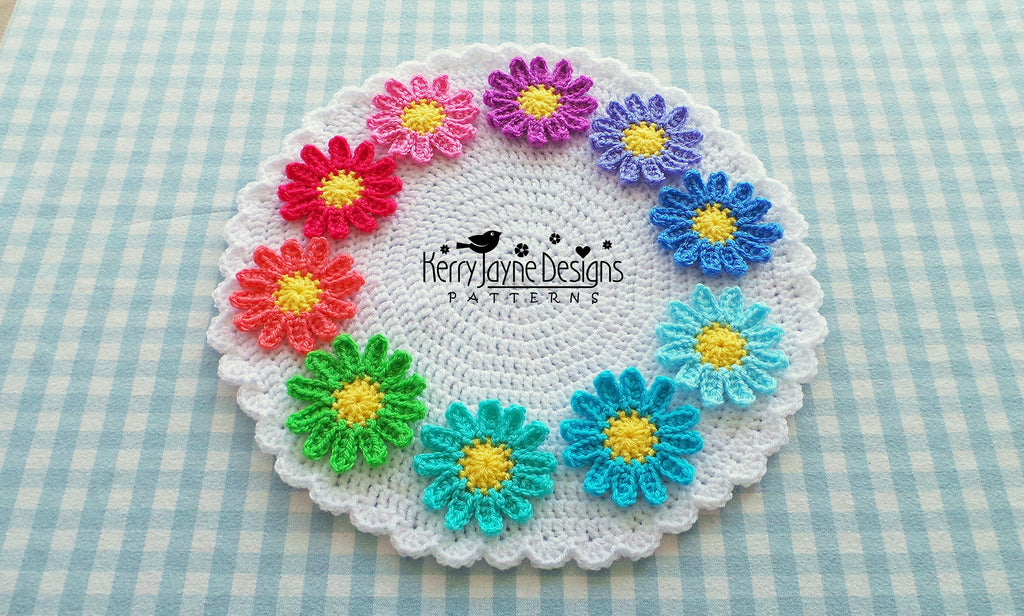Daisy Table Mat Crochet Pattern UK – Kerry Jayne Designs Ltd