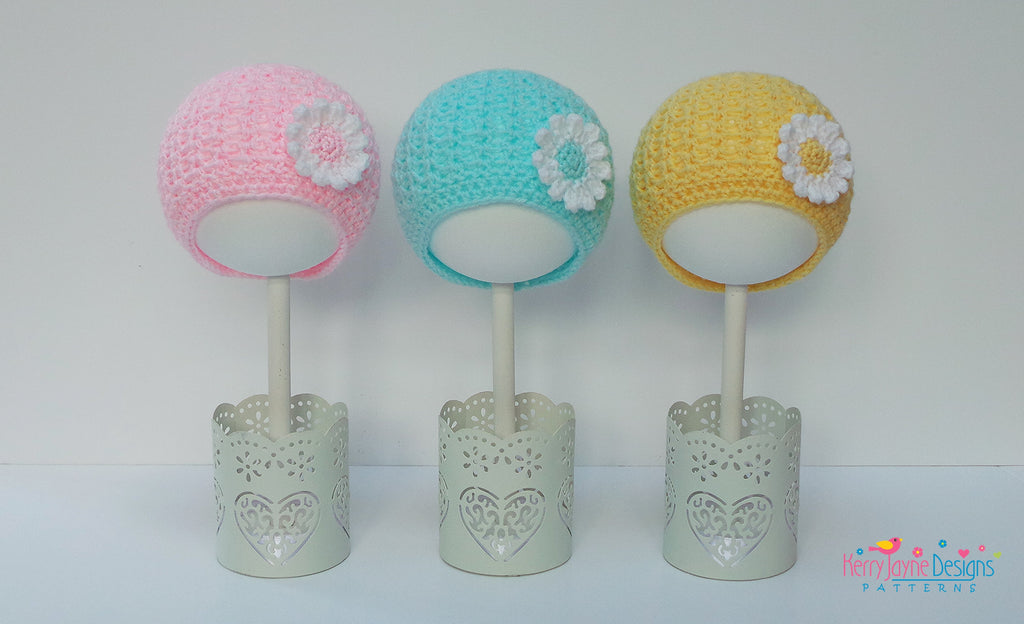 Daisy Hat Crochet Pattern UK – Kerry Jayne Designs Ltd