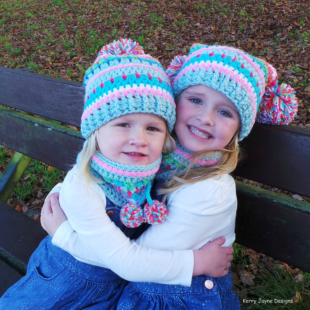 Inca hat and Neck warmer Crochet Pattern USA – Kerry Jayne Designs Ltd