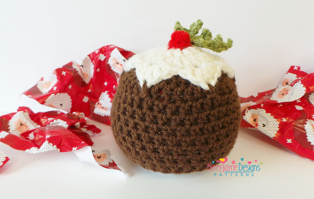 Christmas Pudding Crochet Hat Pattern USA – Kerry Jayne Designs Ltd