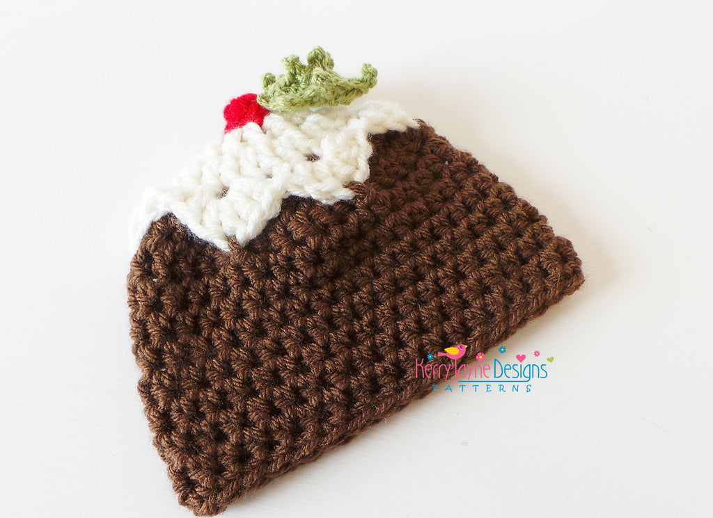 Christmas Pudding Crochet Hat Pattern USA – Kerry Jayne Designs Ltd