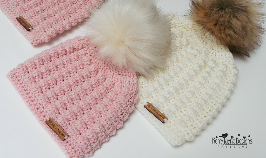 Pure Puffs Beanie Crochet Pattern UK – Kerry Jayne Designs Ltd