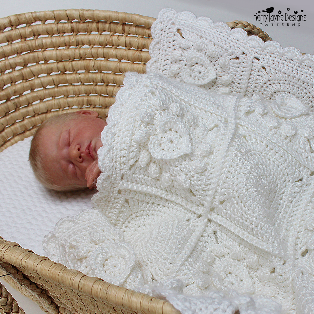 Pure Love Baby Blanket Crochet Pattern USA – Kerry Jayne Designs Ltd