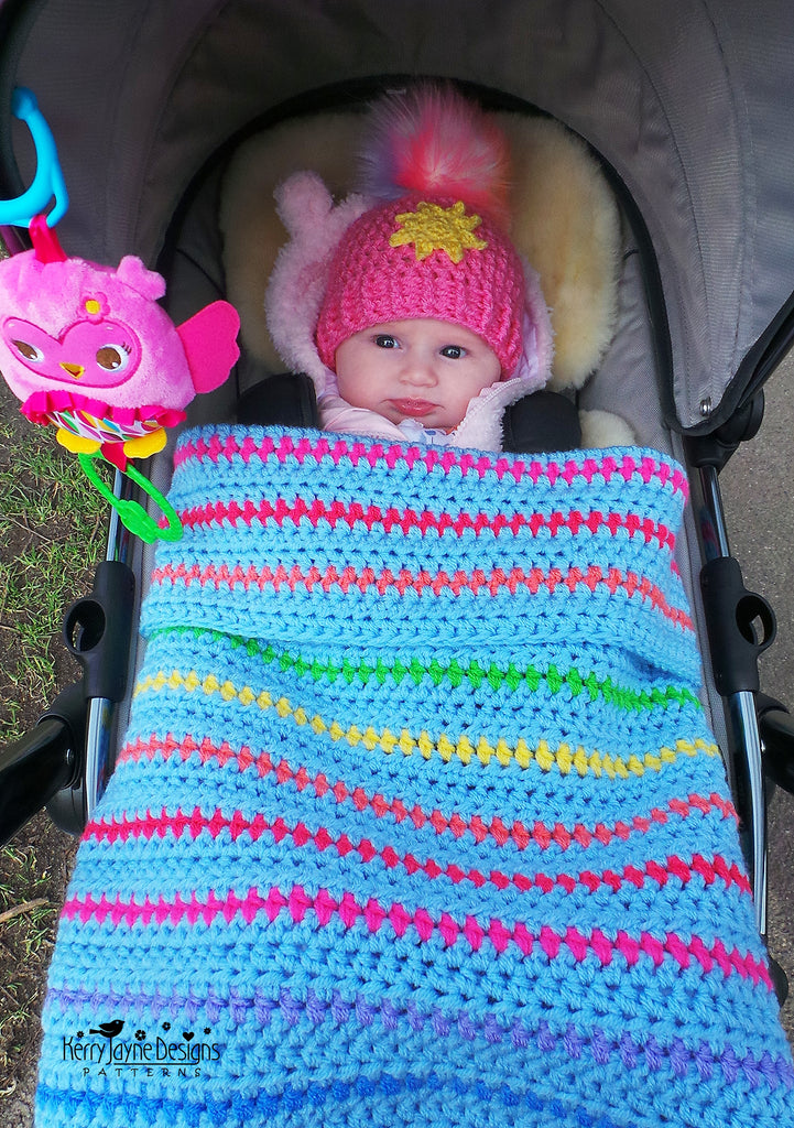 Razzle Dazzle Rainbow Blanket and Hat Pattern UK – Kerry Jayne Designs Ltd