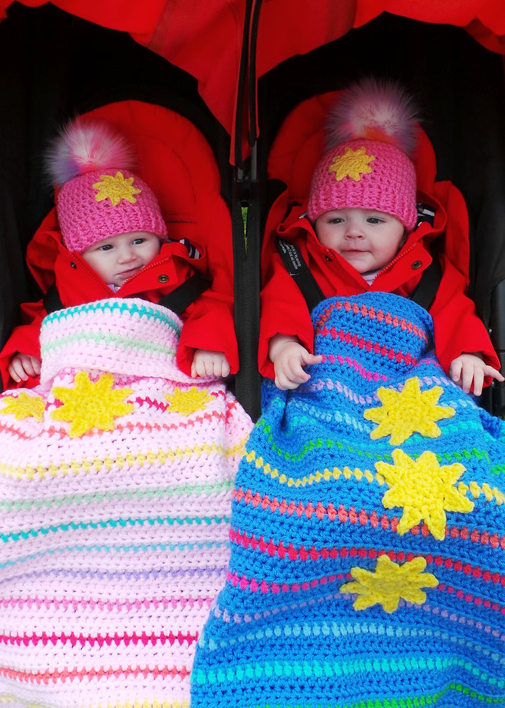 Razzle Dazzle Rainbow Blanket and Hat Pattern UK – Kerry Jayne Designs Ltd