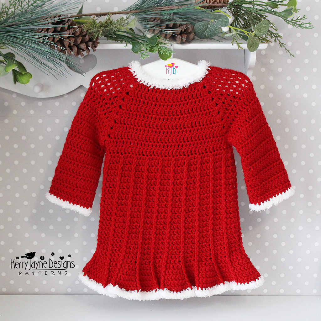 Santa Bell Dress Crochet Pattern USA – Kerry Jayne Designs Ltd