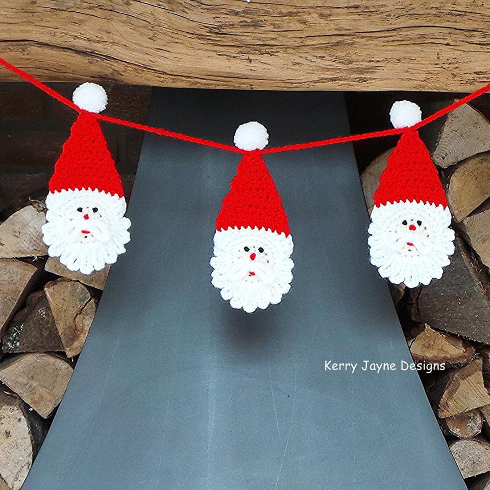 Santa Bunting Crochet Pattern USA – Kerry Jayne Designs Ltd