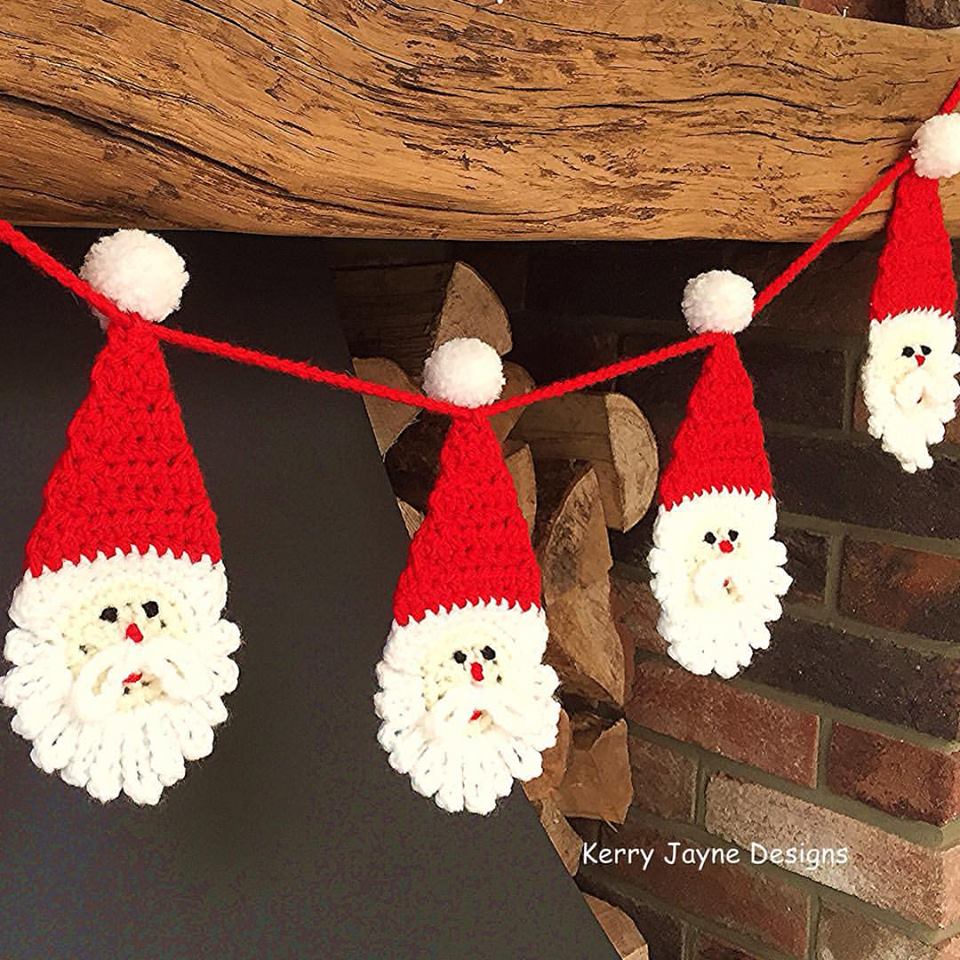 Santa Bunting Crochet Pattern UK – Kerry Jayne Designs Ltd